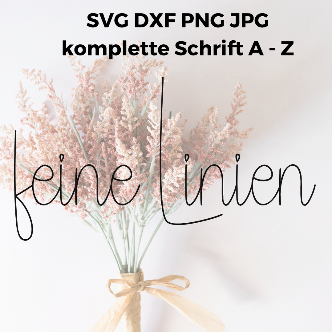 Schriftart feine Linien — Naehmaschinen Liebling