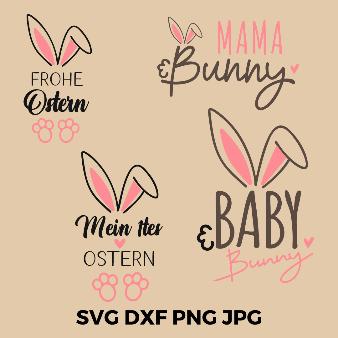 Plotterdatei Bundle Ostern für die ganze Familie — Naehmaschinen Liebling