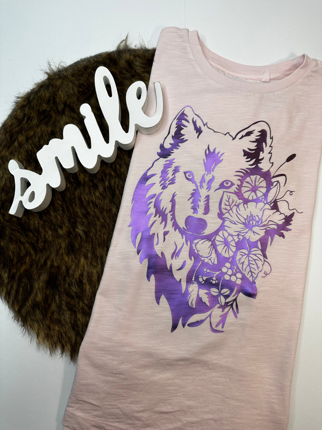 Plotterdatei Wolf mit Blumen — Naehmaschinen Liebling